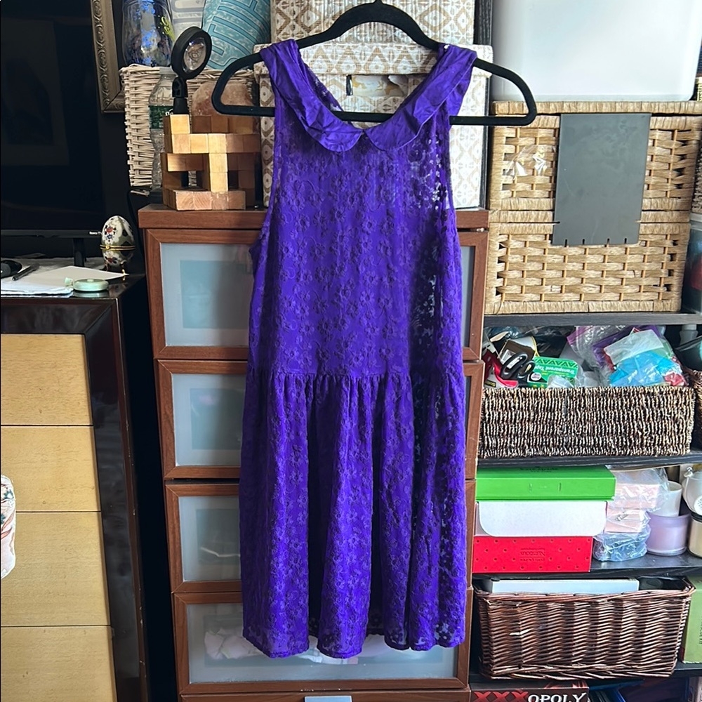Free People Purple Peter Pan Collar Sundress Size Med… - Gem